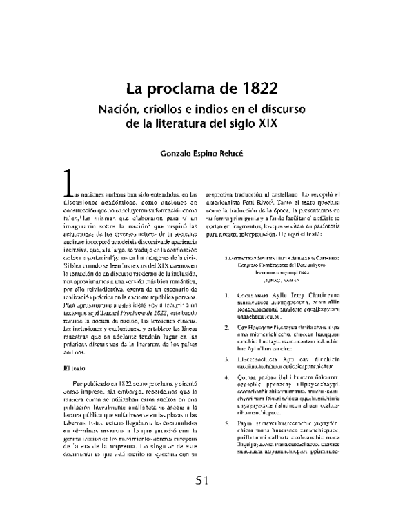 (PDF) La proclama de 1822