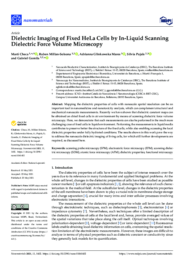 (PDF) Dielectric Imaging of Fixed HeLa Cells by In-Liquid Scanning ...
