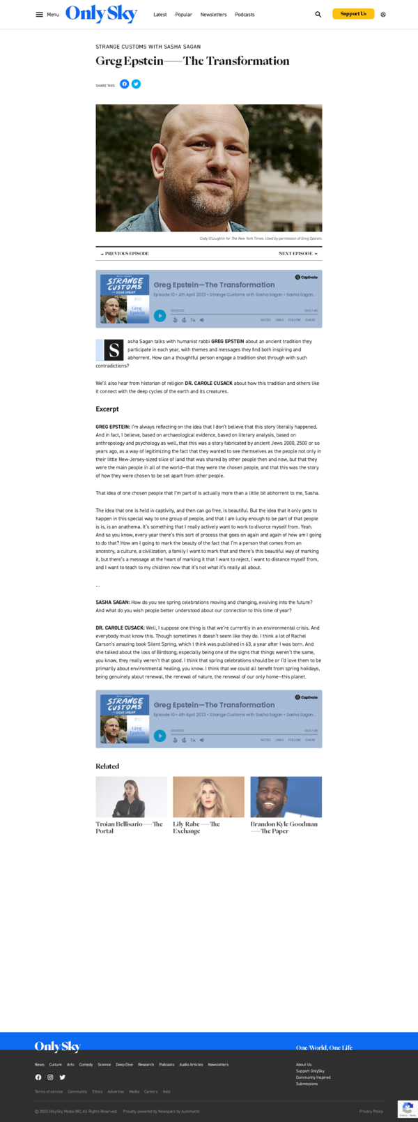 (PDF) Sasha Sagan, Strange Customs - The Transformation, with Greg Epstein and Carole Cusack