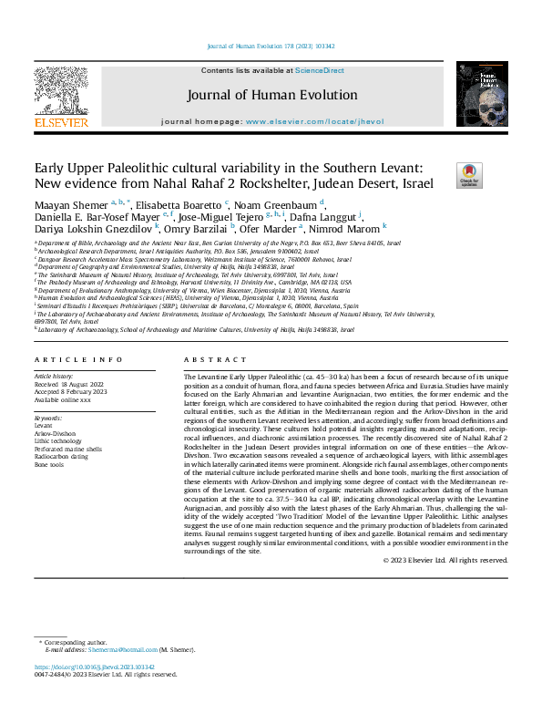 (PDF) Early Upper Paleolithic cultural variability in the Southern ...