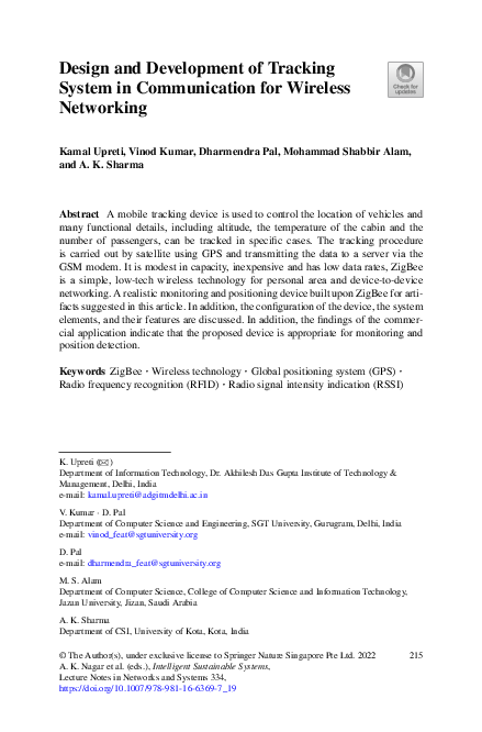 (PDF) Design and Development of Tracking System in Communication for ...