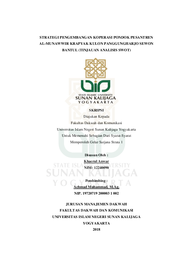 (PDF) Strategi Pengembangan Koperasi Pondok Pesantren Al-Munawwir ...