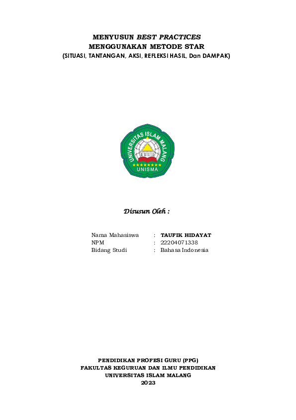 (PDF) Menyusun Best Practice Taufik Hidayat