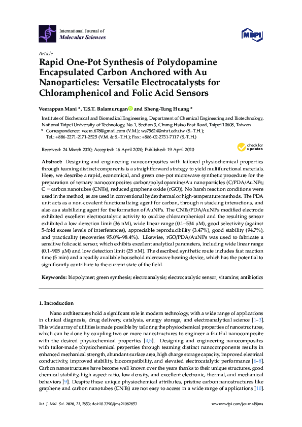 (PDF) Rapid One-Pot Synthesis of Polydopamine Encapsulated Carbon ...