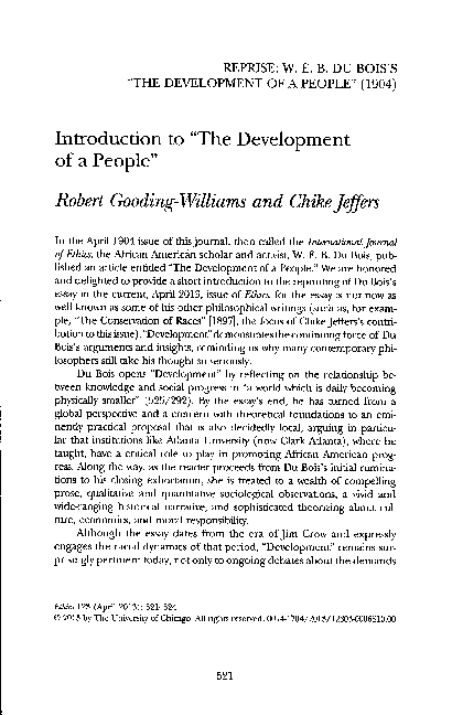 (PDF) Introduction to “The Development of a People”