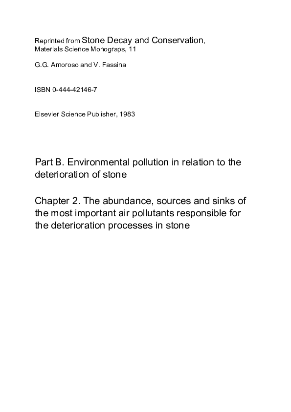 (PDF) Fassina Chapter 2 Environmental pollution in relation to stone decay