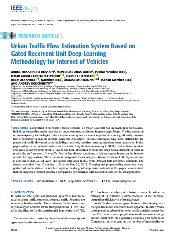 Pdf Urban Traffic Flow Estimation System Based On Gated Recurrent Unit Deep Learning