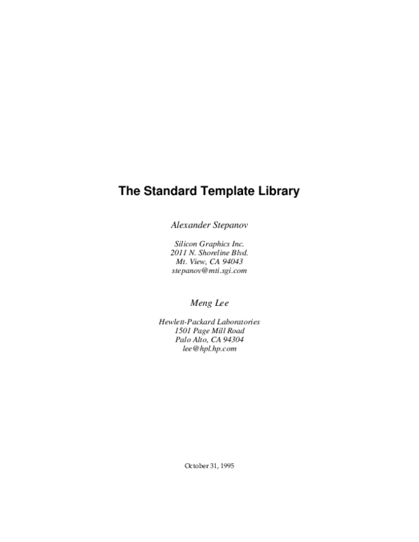 (PDF) The Standard Template Library