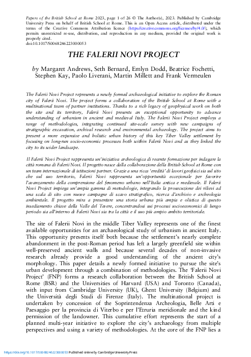 (PDF) The Falerii Novi Project