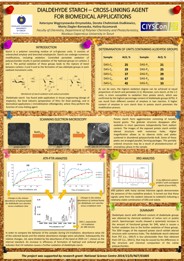 (PDF) Dialdehyde starch-cross-linking agent for biomedical applications