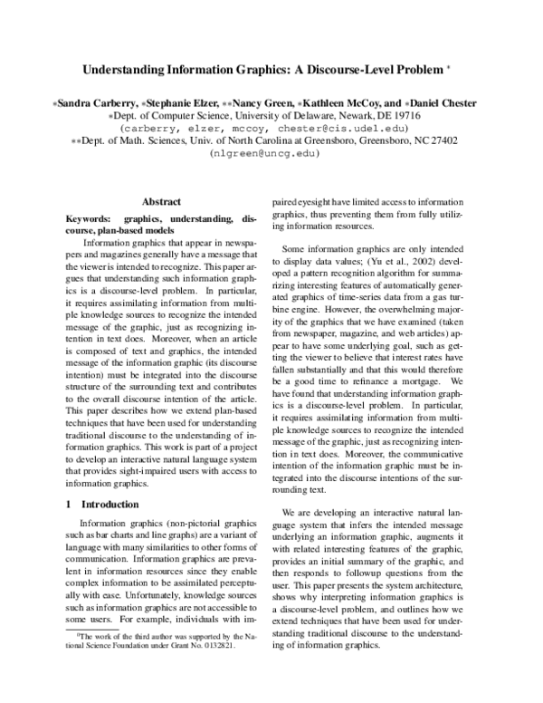 (PDF) Understanding information graphics: A discourse-level problem