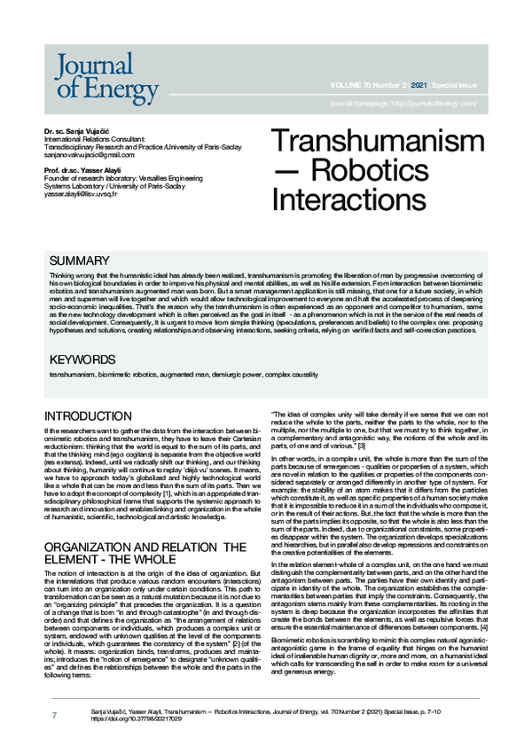 (PDF) Transhumanism — Robotics Interactions