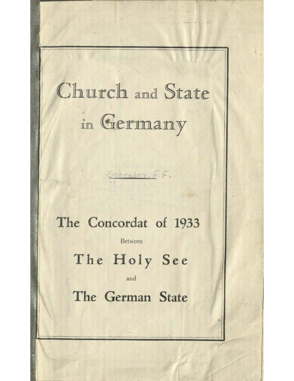 (PDF) Concordat Between The Holy See And The German Reich