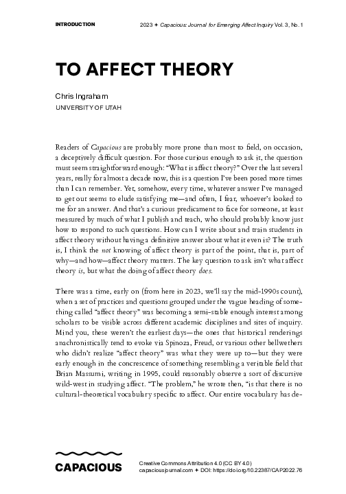 (PDF) To Affect Theory