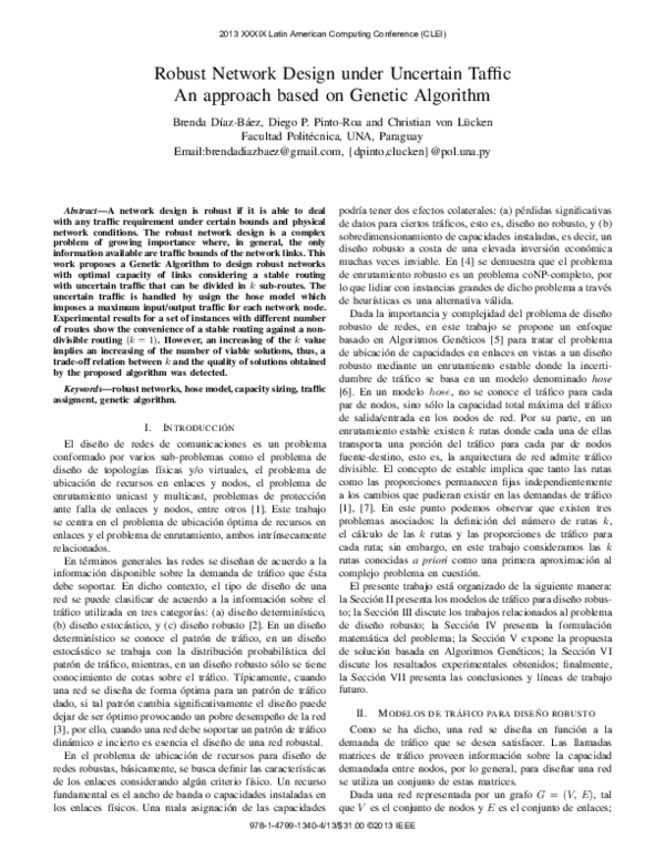 (PDF) Robust network design under uncertain taffic an approach based on ...