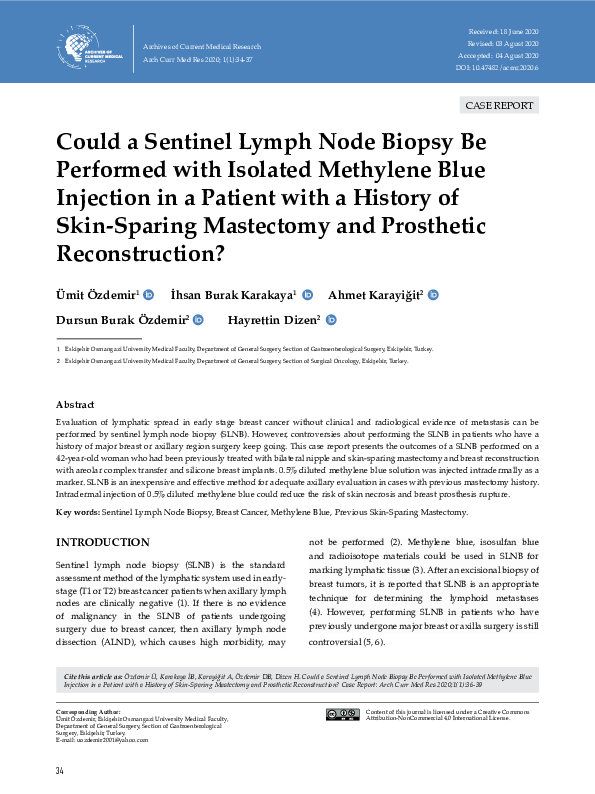 (PDF) Could a Sentinel Lymph Node Biopsy Be Performed with Isolated ...