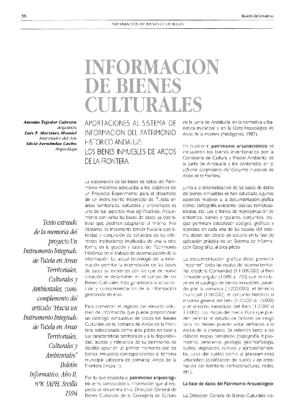 (PDF) Aportaciones al Sistema de Información del Patrimonio Histórico Andaluz: Los Bienes ...
