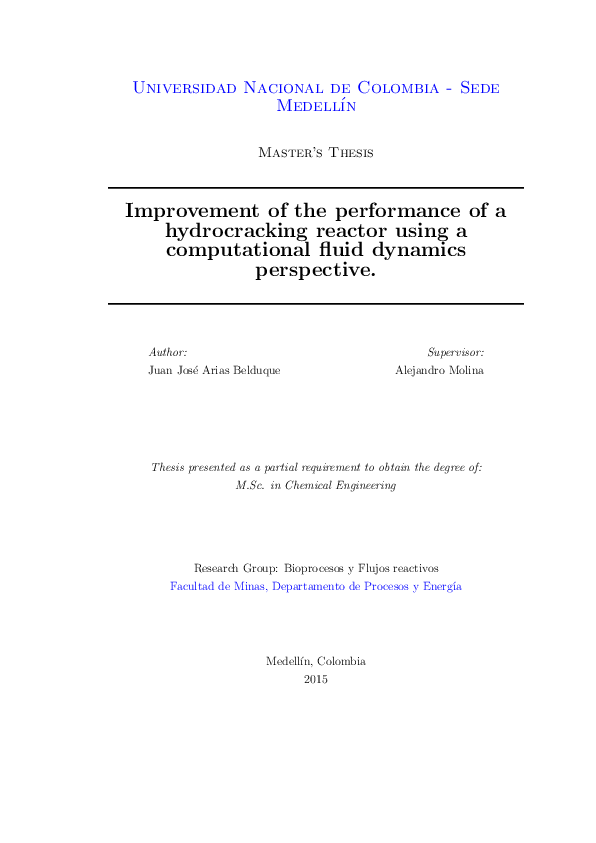 (PDF) Improvement of the performance of a hydrocracking reactor using a computational fluid ...