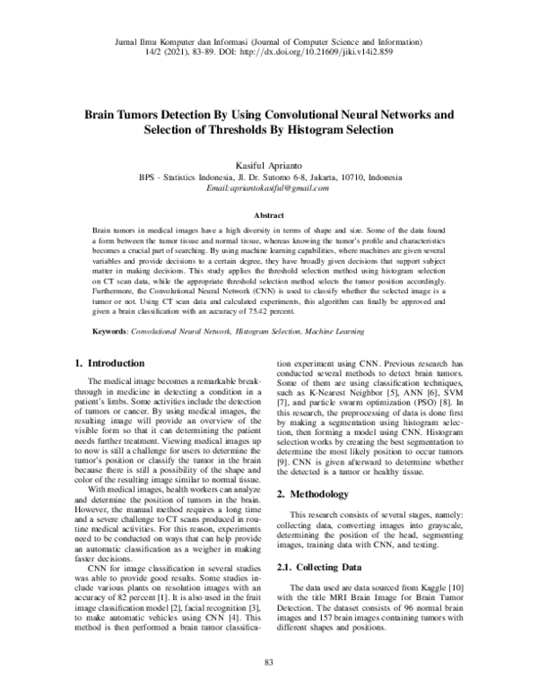 (PDF) Brain Tumors Detection By Using Convolutional Neural Networks and ...