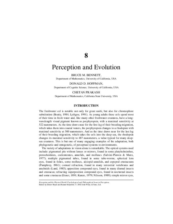 (PDF) Perception and Evolution