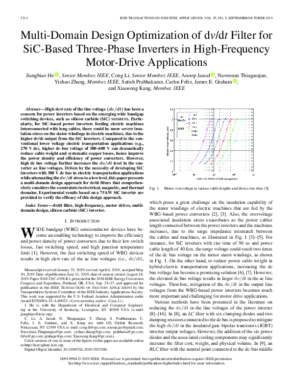 (PDF) Multi-Domain Design Optimization of dv/dt Filter for SiC-Based Three-Phase Inverters in ...