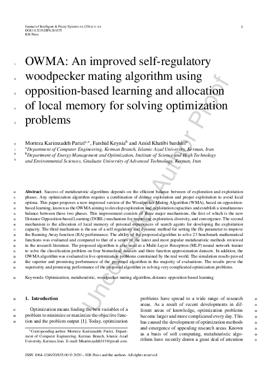 (PDF) OWMA: An improved self-regulatory woodpecker mating algorithm using opposition-based ...