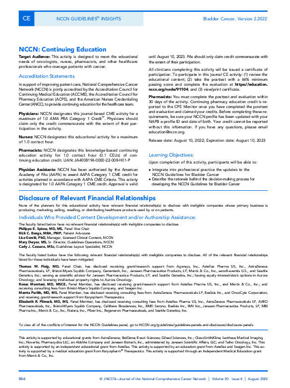 (PDF) NCCN Guidelines Insights: Bladder Cancer, Version 2.2016