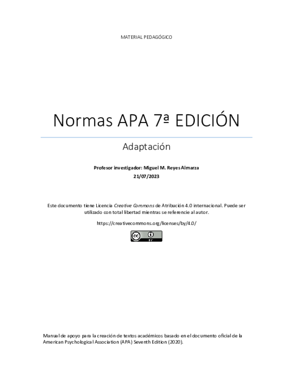 (PDF) Norma APA (séptima edición) 2023 (adaptación)