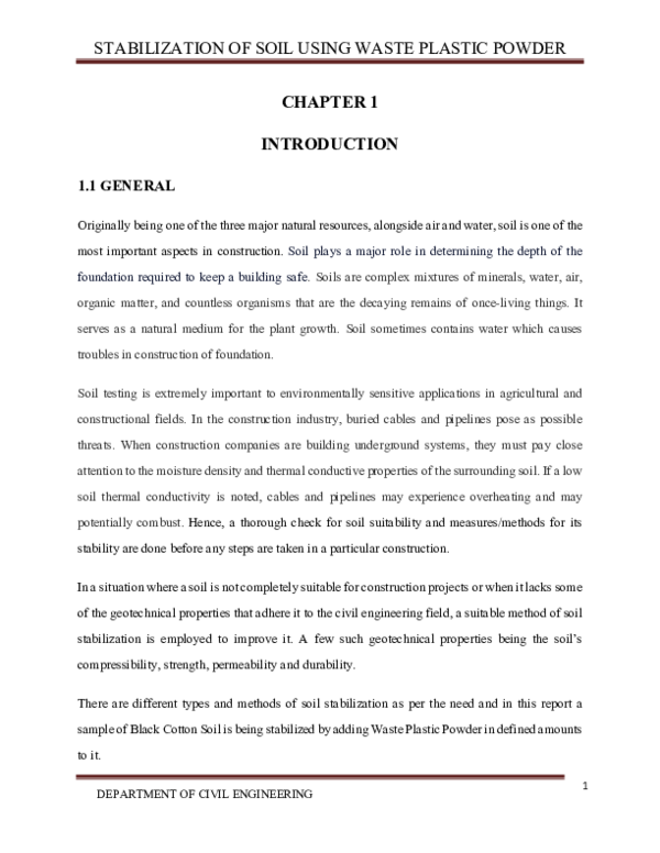 (PDF) STABILIZATION OF SOIL USING WASTE PLASTIC POWDER