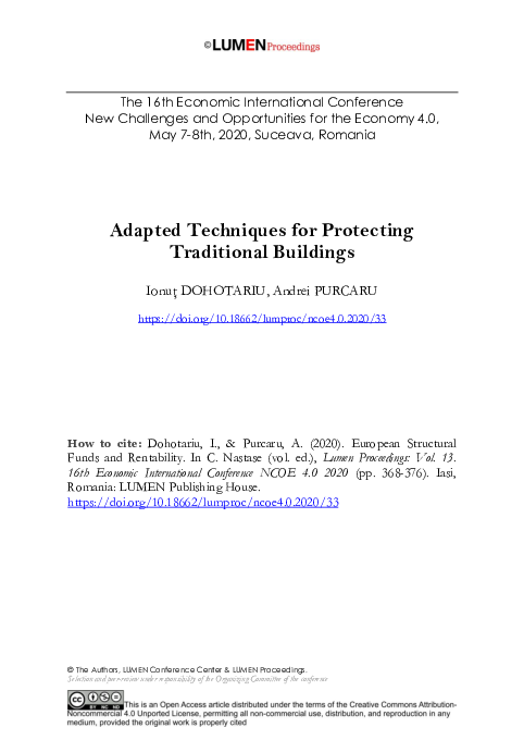 (PDF) Adapted Techniques for Protecting Traditional Buildings