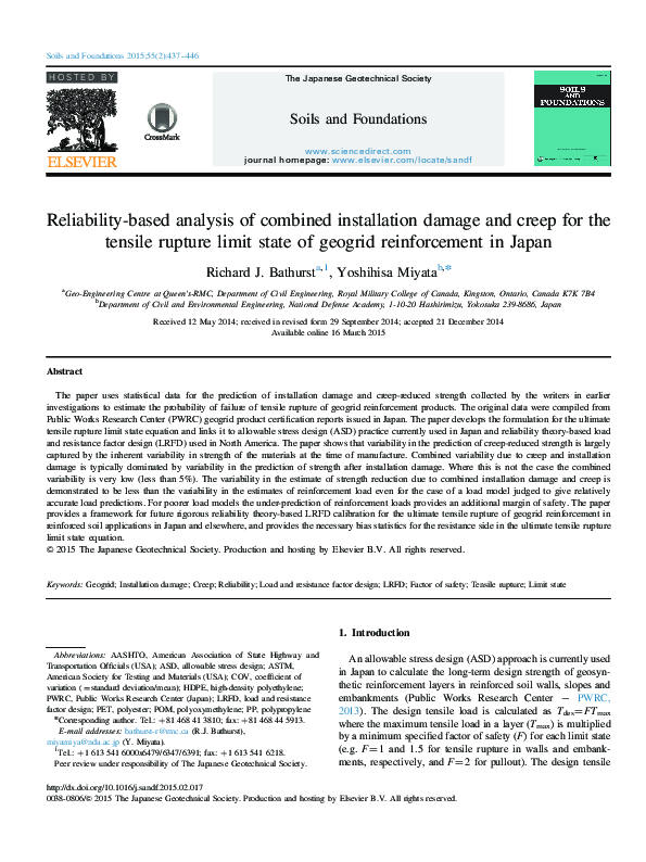 (PDF) Reliability-based analysis of combined installation damage and ...