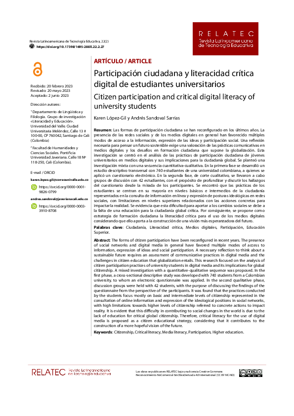 (PDF) Participación ciudadana y literacidad crítica digital de ...
