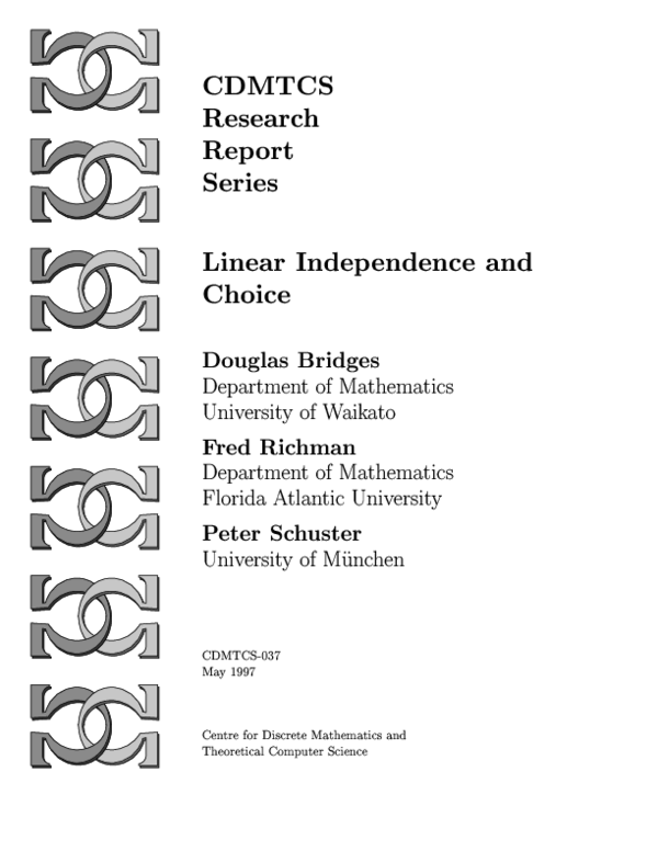 (PDF) Linear Independence and Choice