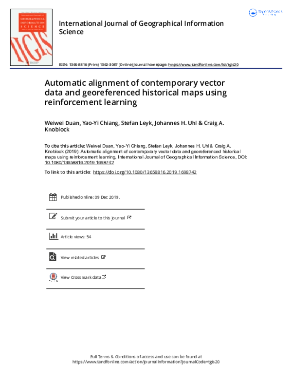Pdf Automatic Alignment Of Contemporary Vector Data And Georeferenced Historical Maps Using