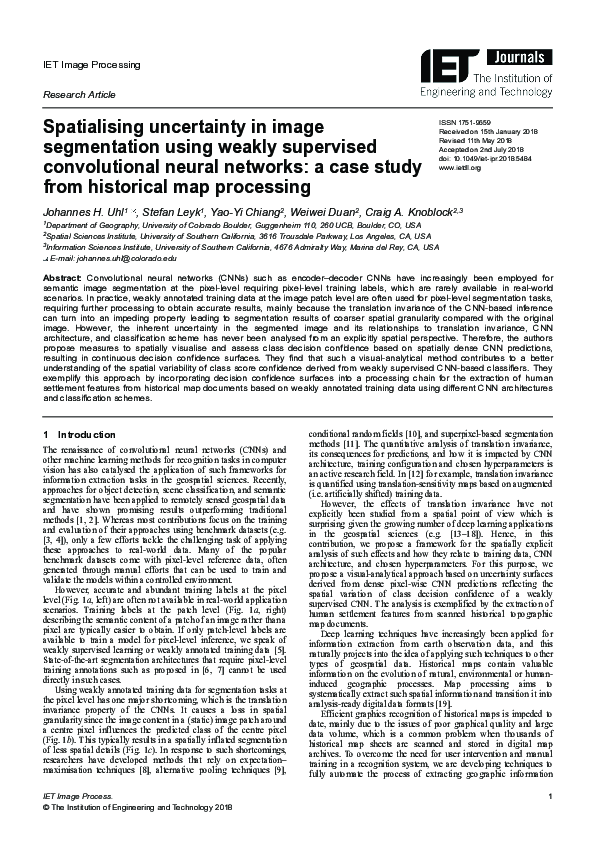 (PDF) Spatialising uncertainty in image segmentation using weakly supervised convolutional ...