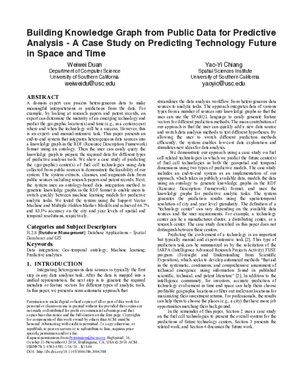 (PDF) Building knowledge graph from public data for predictive analysis