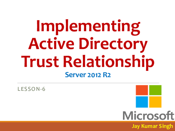 (PDF) Lesson-6. Implementing Active Directory Trust Relationship