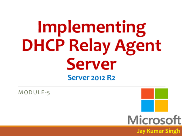 (PDF) Lesson 5 Implementing DHCP Relay Agent