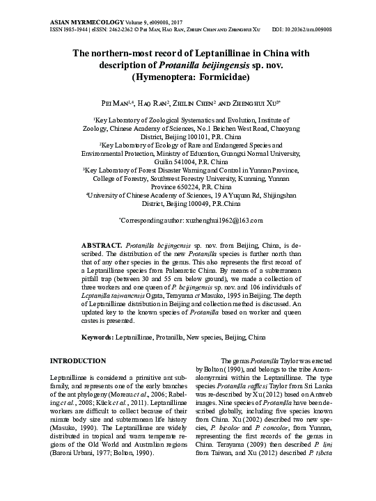 (PDF) The northern-most record of Leptanillinae in China with ...