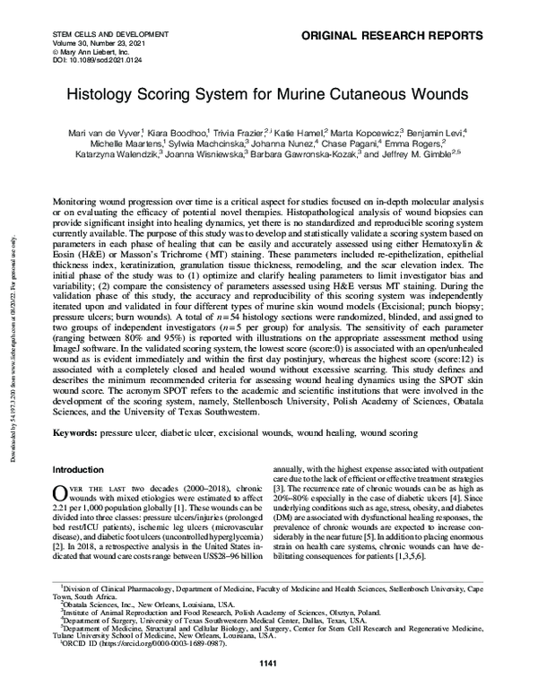 (PDF) Histology Scoring System for Murine Cutaneous Wounds