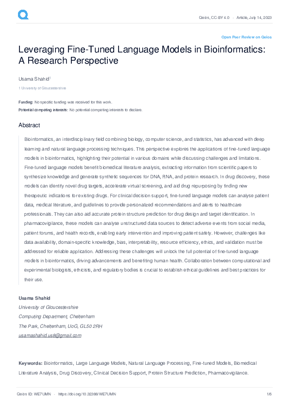 (PDF) Leveraging Fine-Tuned Language Models in Bioinformatics: A Research Perspective