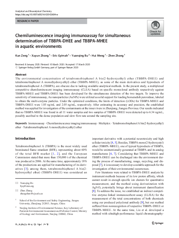 (PDF) Chemiluminescence imaging immunoassay for simultaneous ...