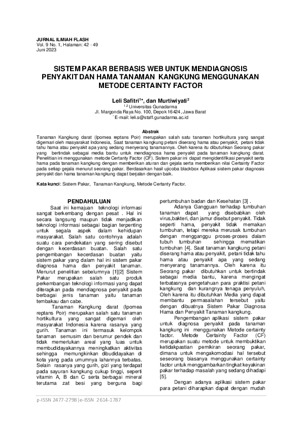 (PDF) Sistem Pakar Berbasis Web Untuk Mendiagnosis Penyakit Dan Hama ...