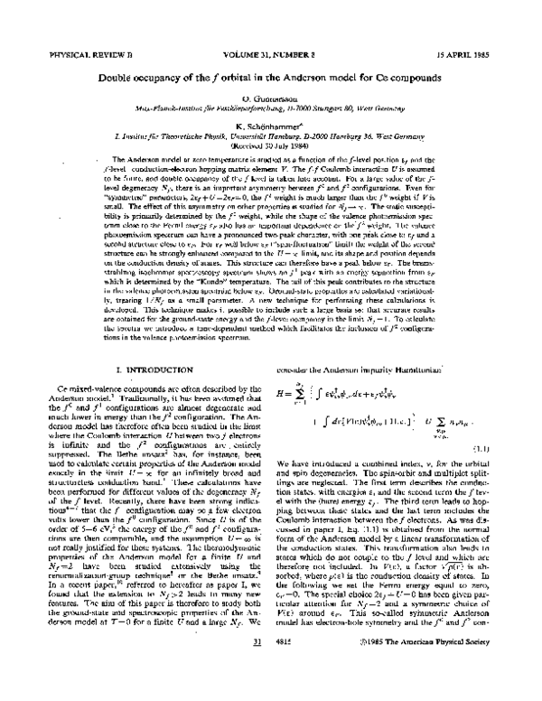 (PDF) Double occupancy of theforbital in the Anderson model for Ce ...