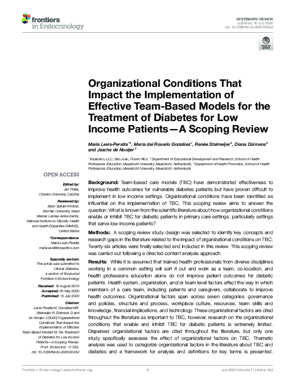 (PDF) Organizational Conditions That Impact the Implementation of ...