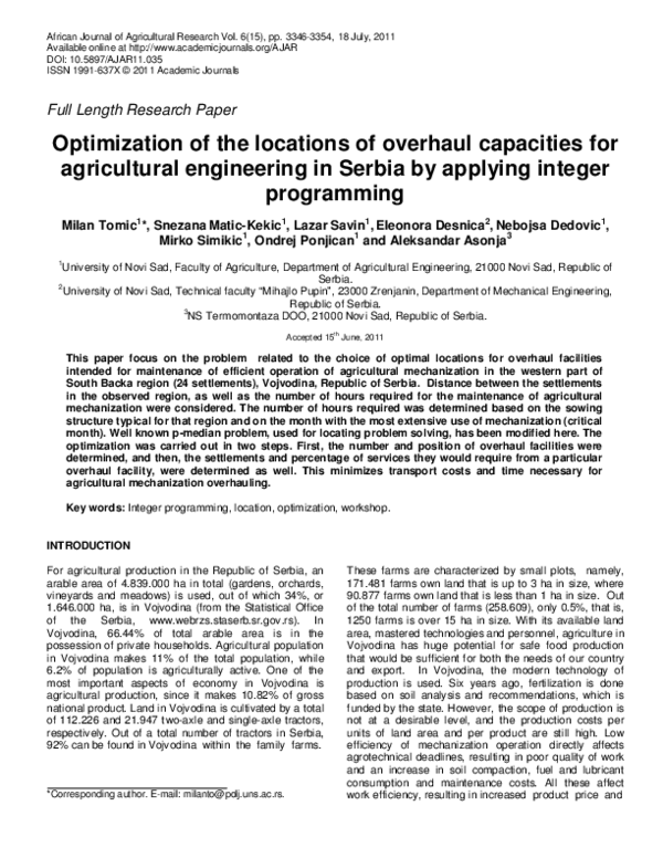 (PDF) Optimization of the locations of overhaul capacities for ...