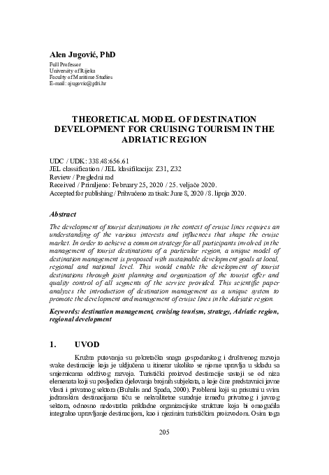 (PDF) Theoretical model of destination development for cruising tourism ...