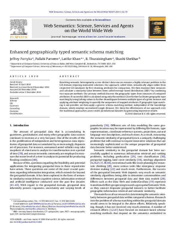 (PDF) Enhanced geographically typed semantic schema matching