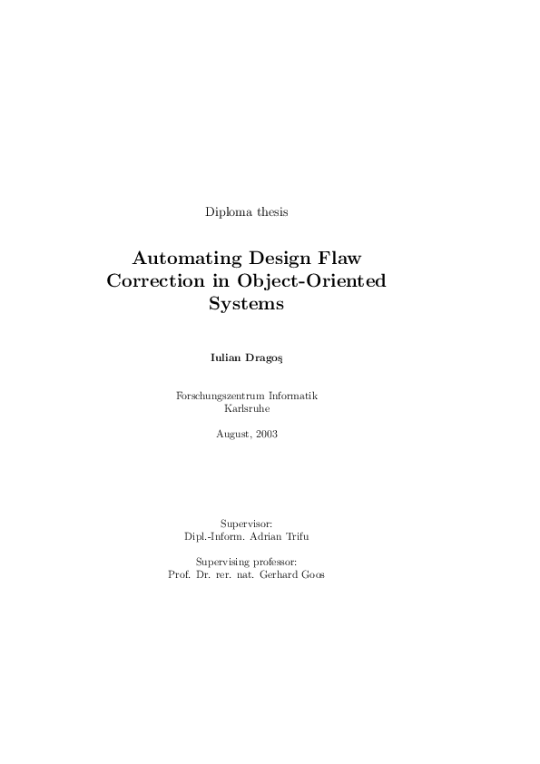 (PDF) Automating Design Flaw Correction in Object-Oriented Systems