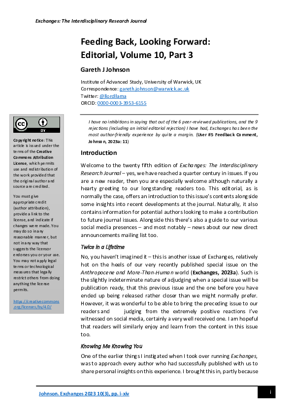 (PDF) Feeding Back, Looking Forward